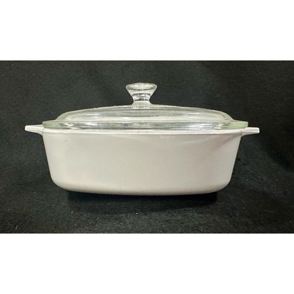 Corningware | Kitchen | Corning Ware Plain White Ab Dish Wclear Pyrex ...